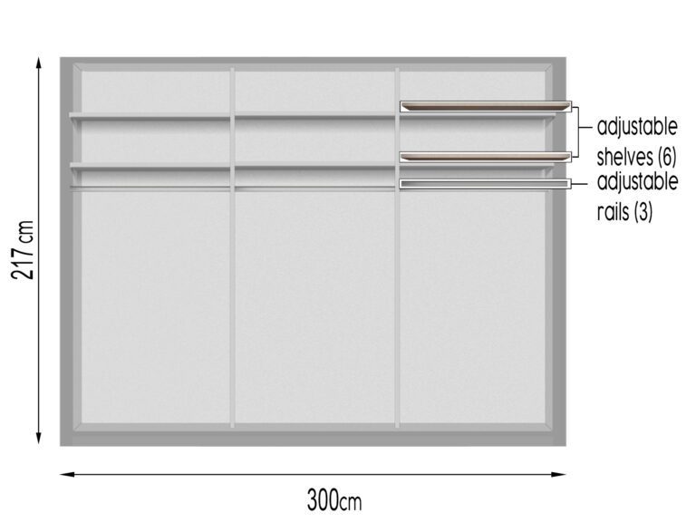 Berlin sliding 2 door wardrobe 300cm - Slidingdoorwardrobe.uk